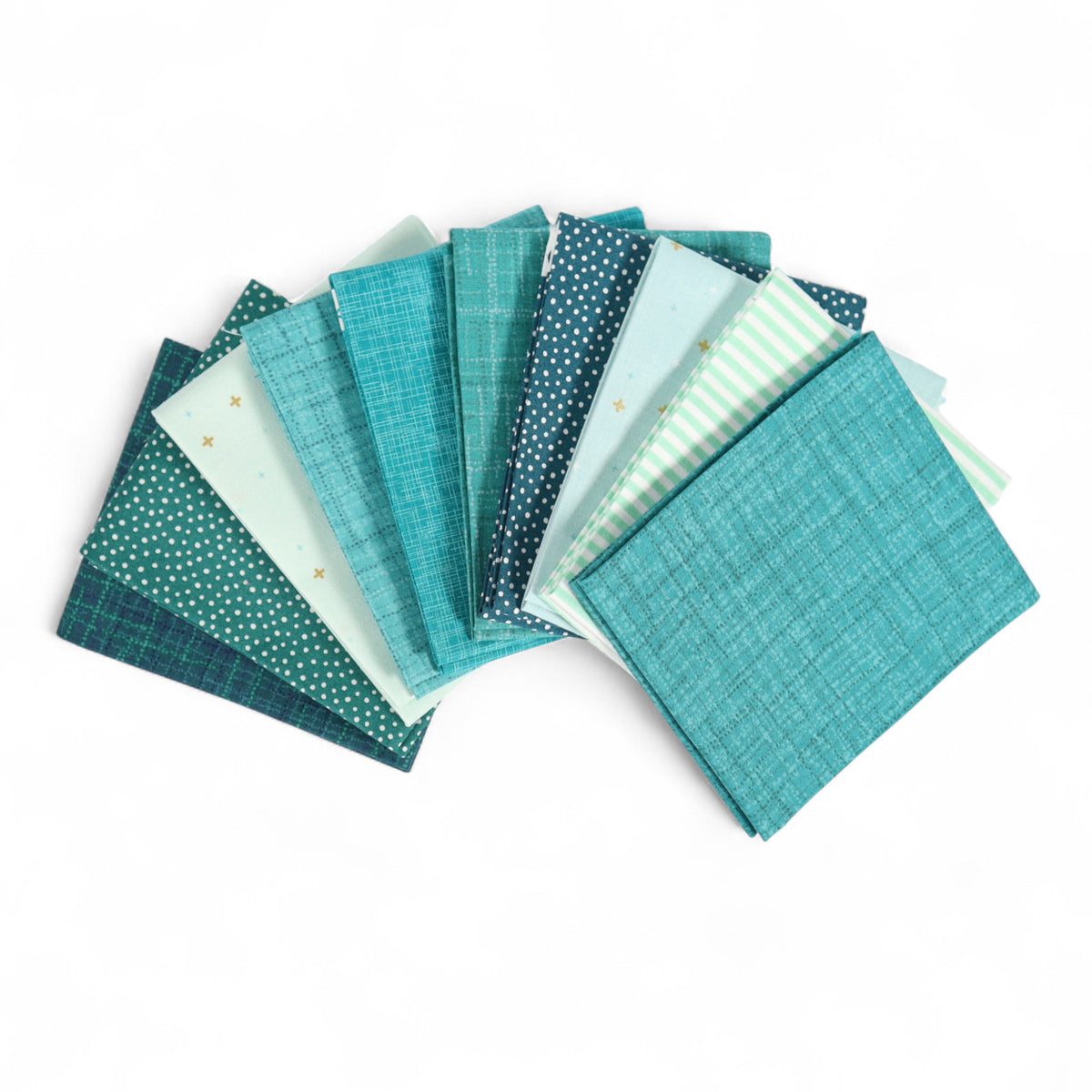 Wintergreen (10) Piece Fat Quarter Bundle - Blue Green Fabric Bundle ...